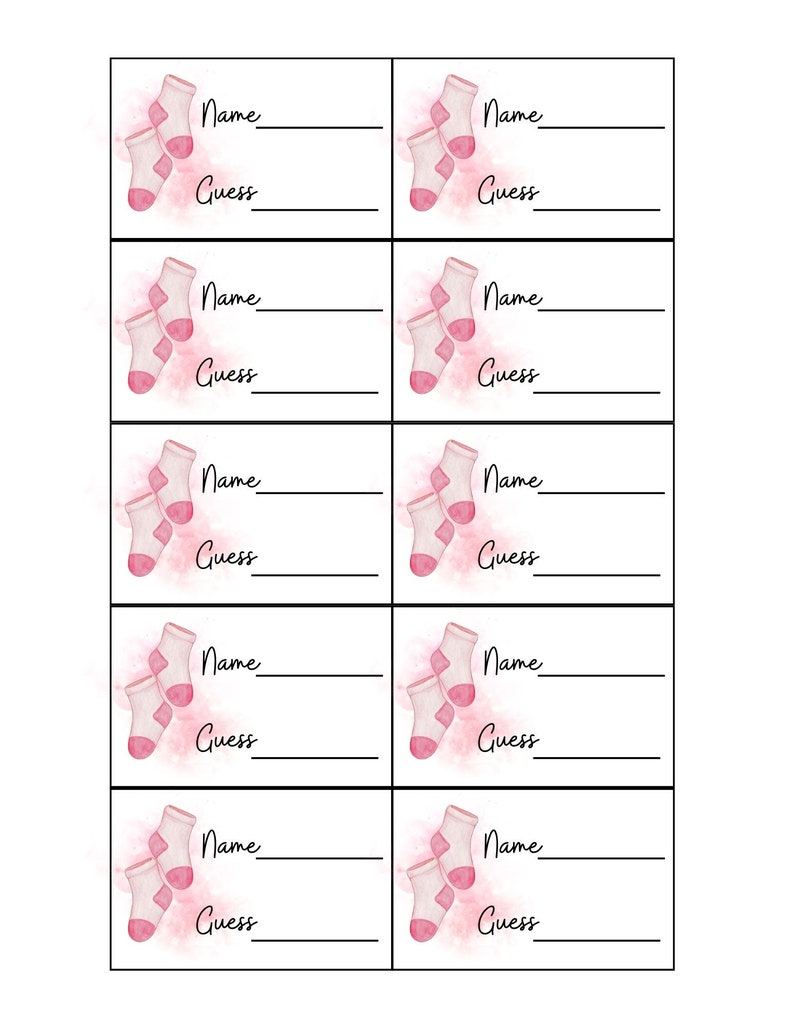 Baby Shower Guessing Game Printable Baby Girl Party Jar Game Guess How ...