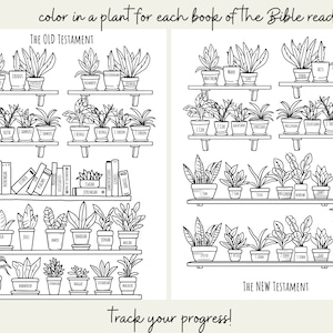 Bible Reading Tracker Printable: Bookshelf Coloring Page (digital ...