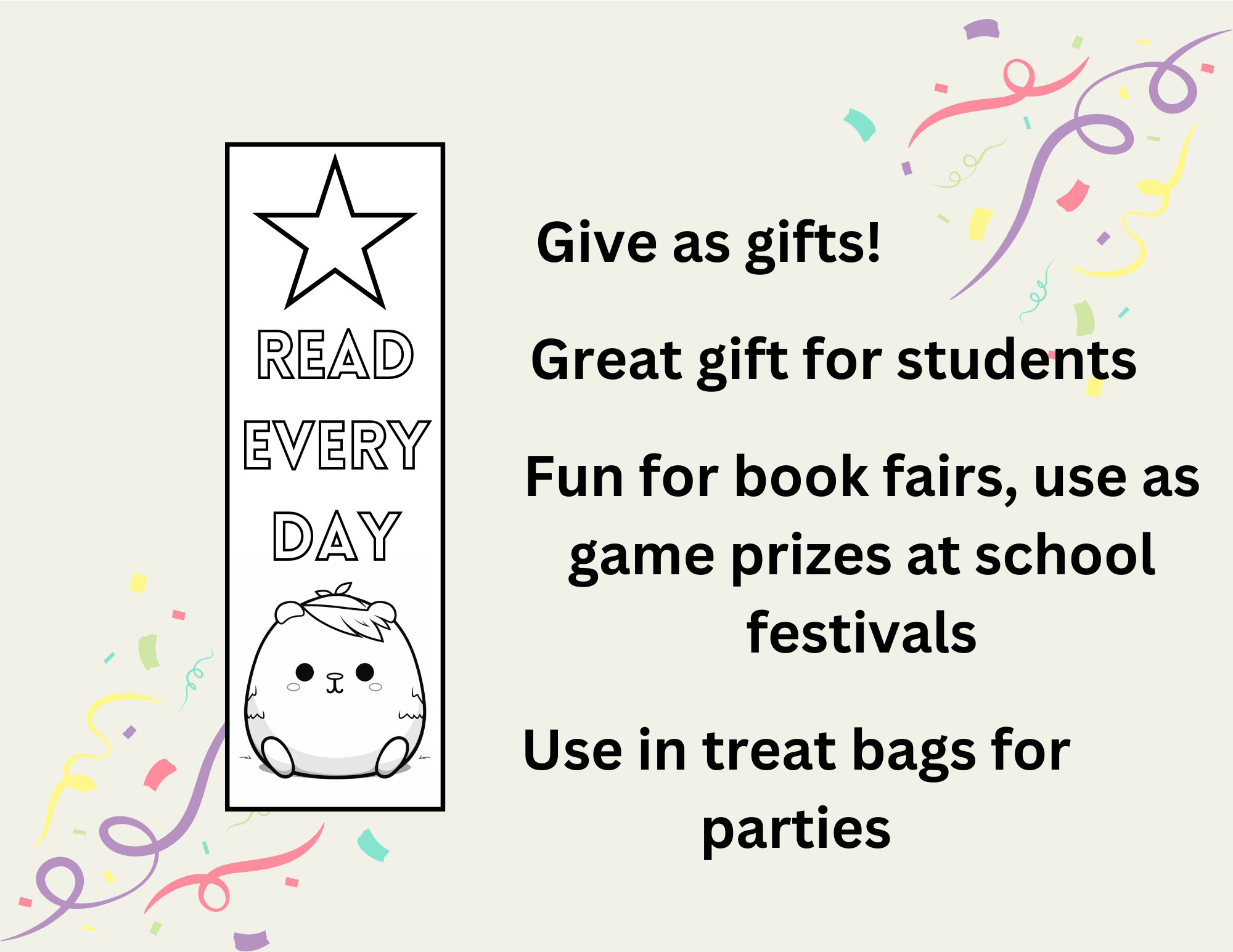 Kids Squish Stuffie Printable Coloring Bookmarks Set of 4 Cute ...