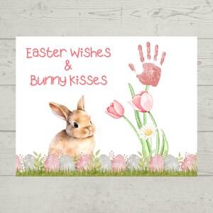 Kids Easter Bunny Handprint Craft Activity Printable | Easter Craft ...