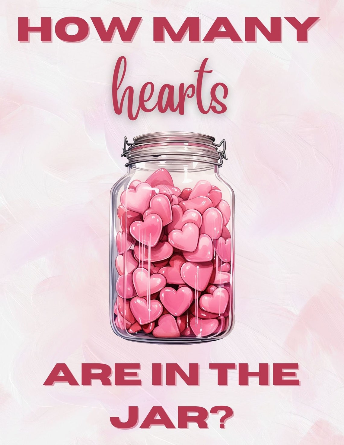 Valentines Day Game Candy Jar Heart Guessing Game Classroom Party ...