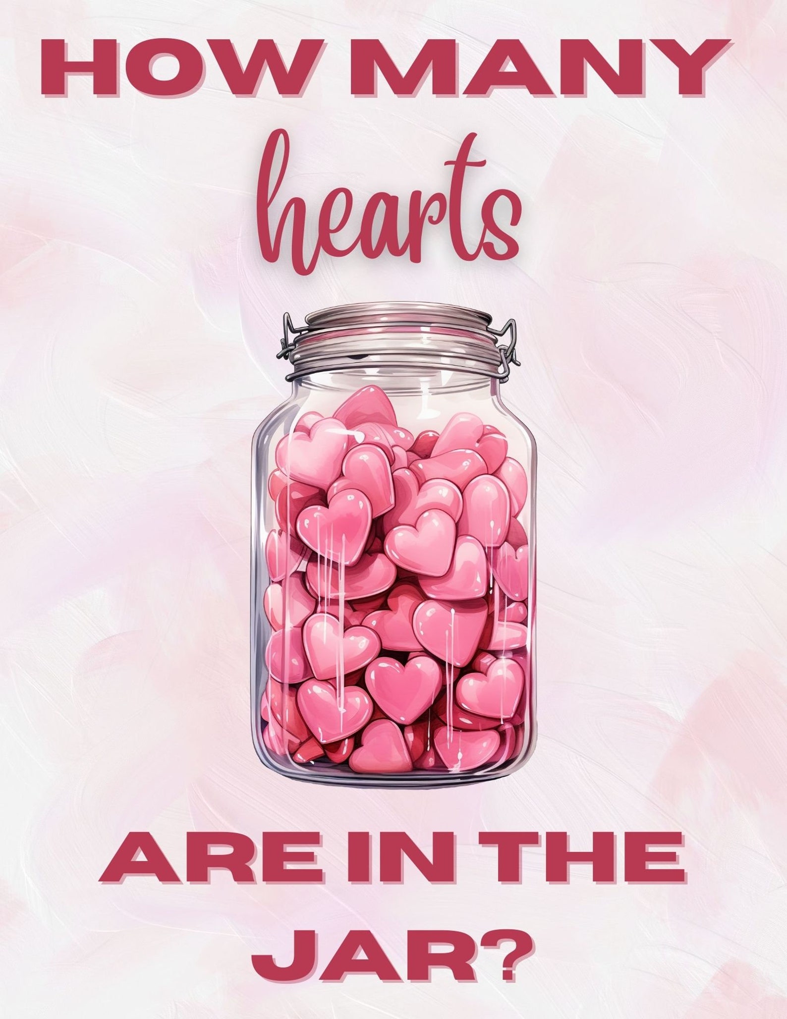 Valentines Day Game Candy Jar Heart Guessing Game Classroom Party ...