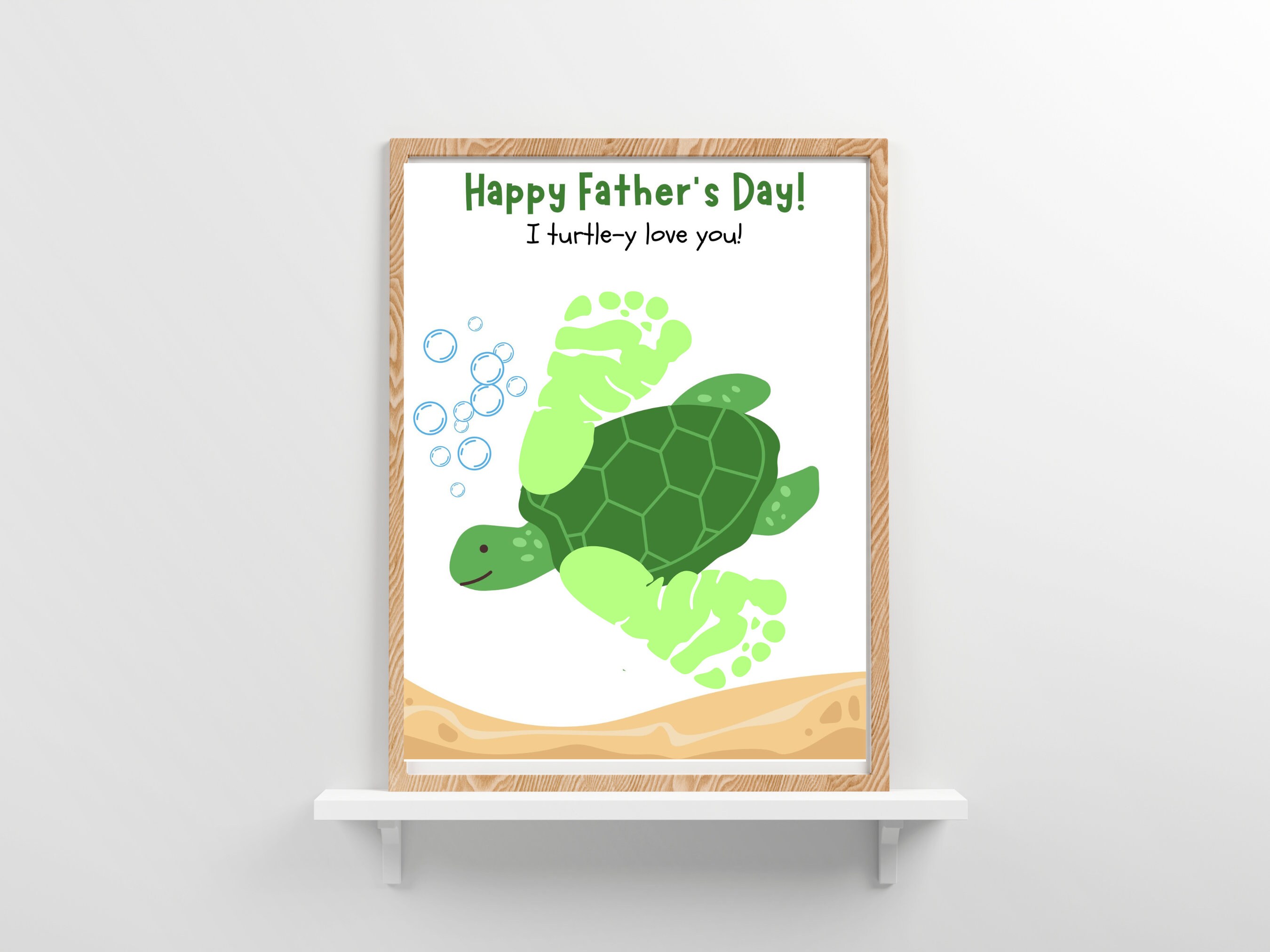 Father's Day Turtle Handprint Craft Gift for Dad Activity for Baby ...