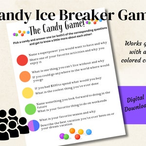 Candy Ice Breaker Game: Group Activity, Get to Know You (digital ...