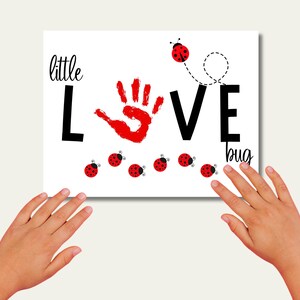 Valentine's Day Handprint Kids Craft Printable, Love Bug Parent Gift ...