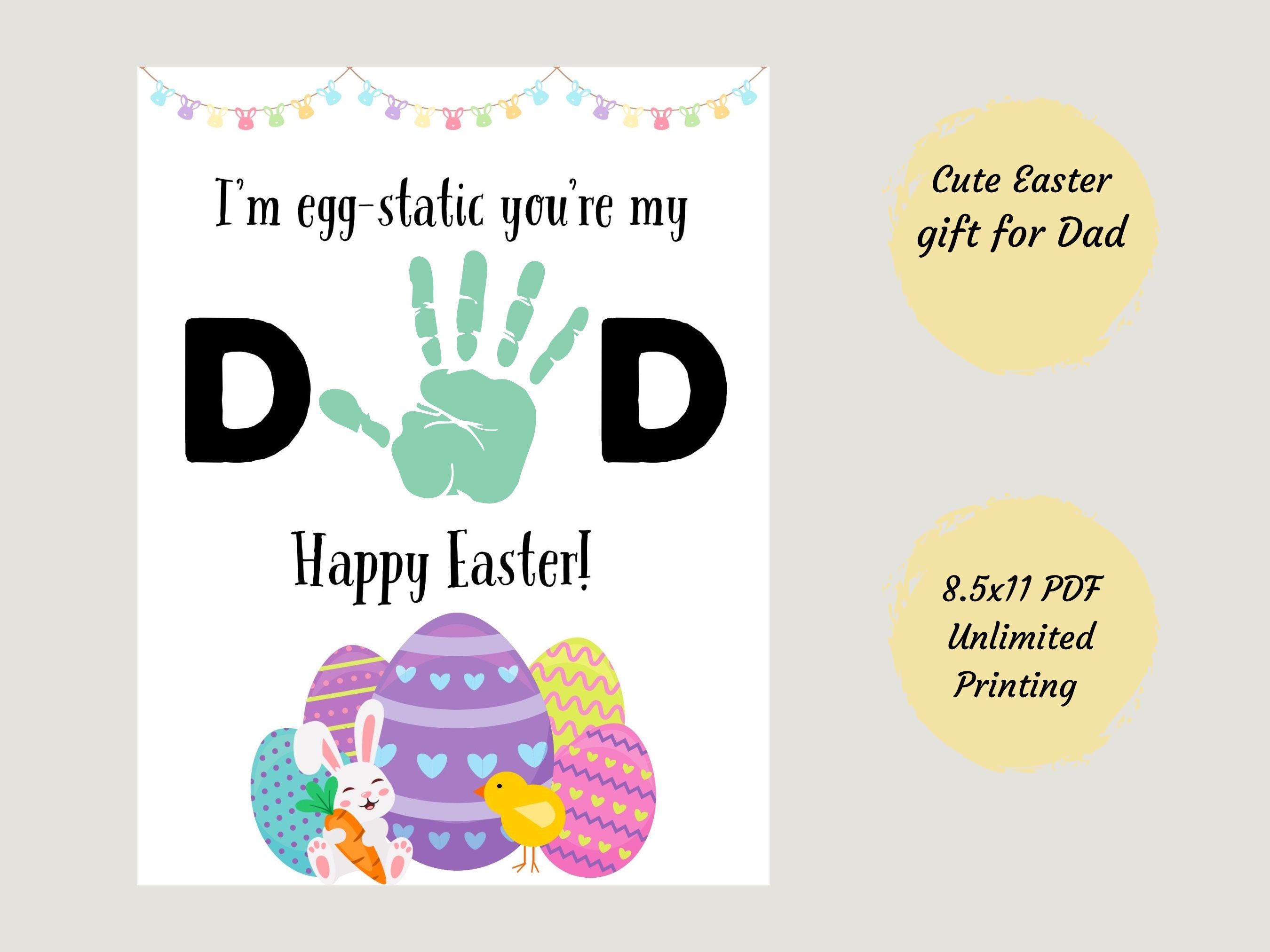 Easter Kids Handprint Craft Activity for Dad Teachers Resource DIY Hand ...