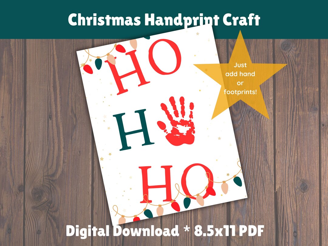 Kids Christmas Handprint Craft Activity for Kids, HO HO HO Fun Holiday ...