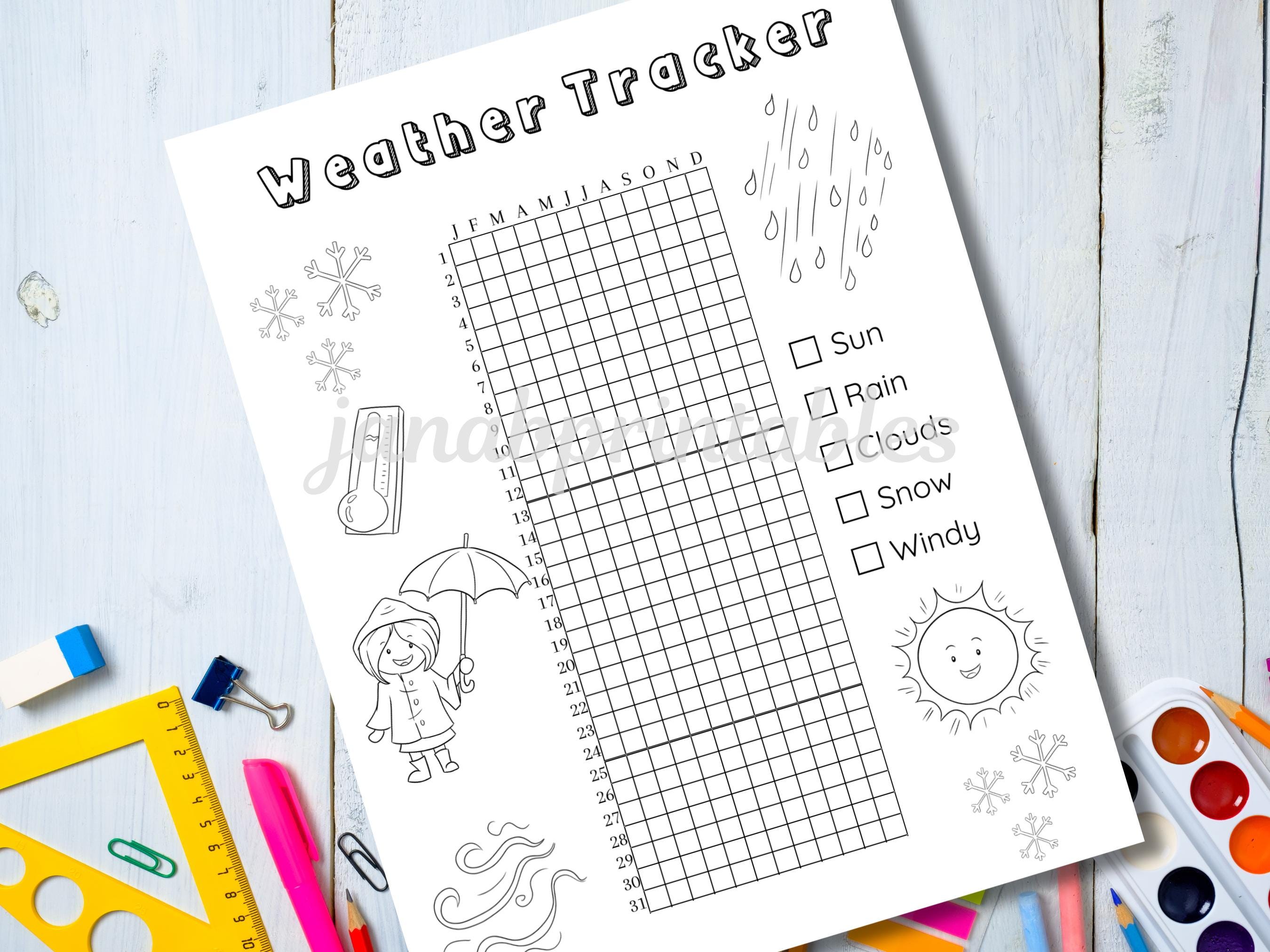 Weather Tracker Printable Activity for Kids at School or Home, Teacher ...