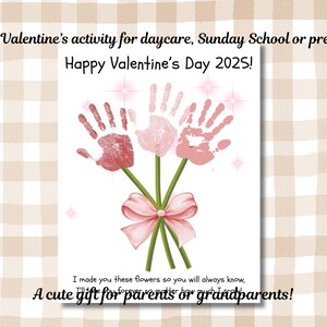 Valentine's Day Handprint Bouquet Craft Printable | Parent Gift | Baby ...
