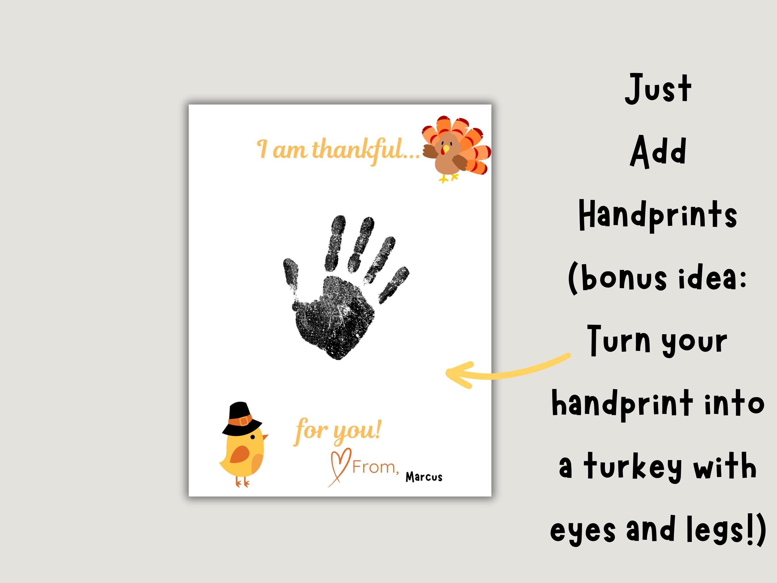 Thankful Handprint Craft Printable for Kids, Daycare or Preschool Art ...