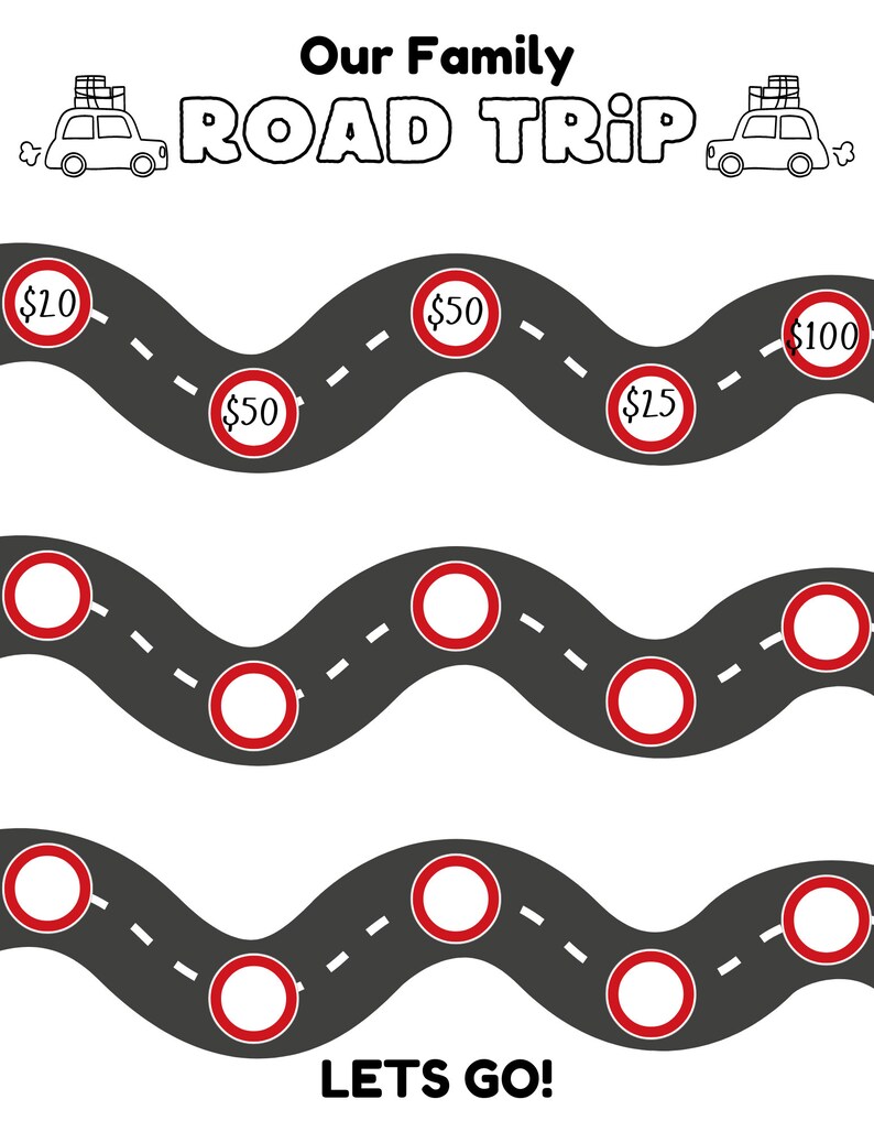 Road Trip Planner Printable for Kids - Use as Family Savings Tracker ...