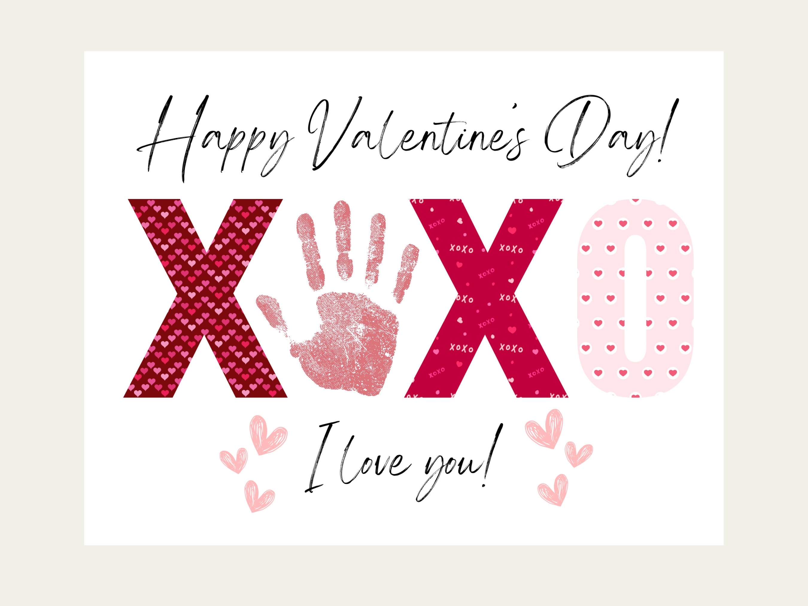 Valentine's Day Handprint Craft Bundle Printable Parent Gift Baby Kids ...