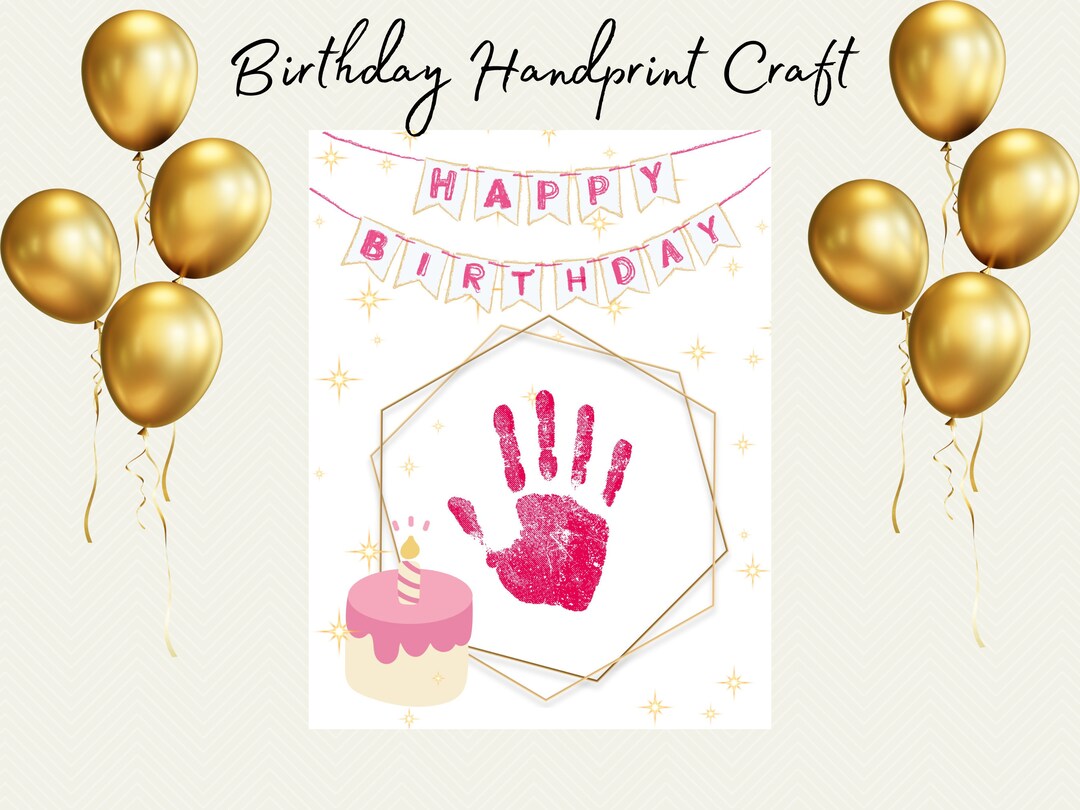 First Birthday Handprint Keepsake Memory Craft Gift for Parents or ...