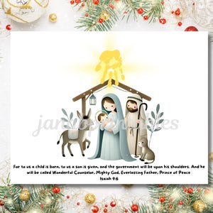 Kids Christmas Nativity Handprint Craft Printable Activity, Baby Jesus ...