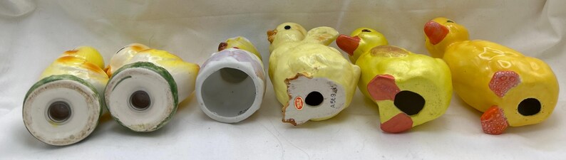 6 Easter Duck Chick Ceramic Figures - Etsy