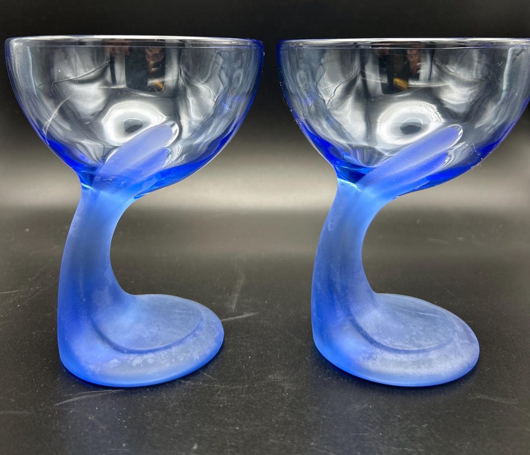2 Sapphire Goblets by Bormioli Rocco Jerba - Etsy