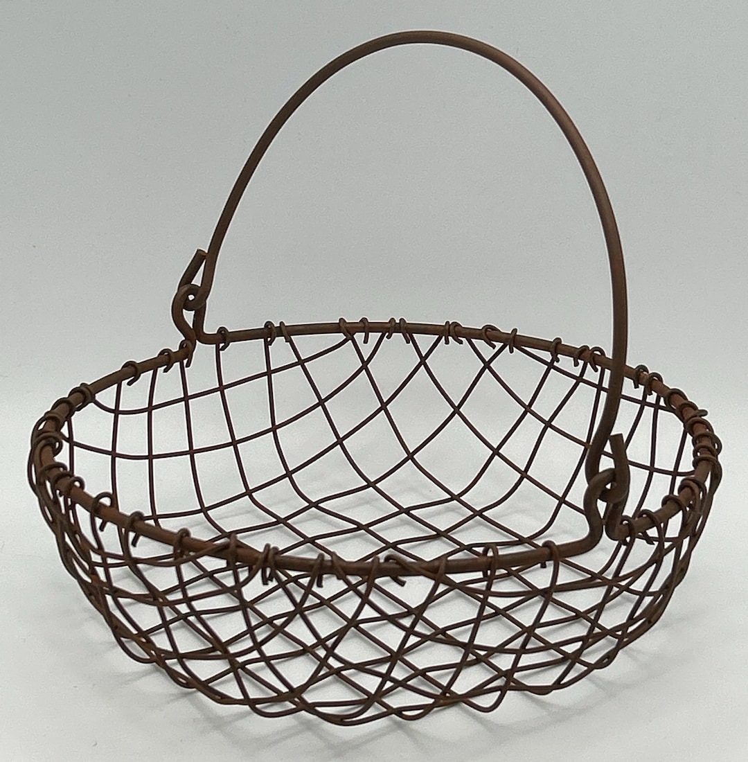 Rustic Woven Wire Farmhouse Basket - Etsy