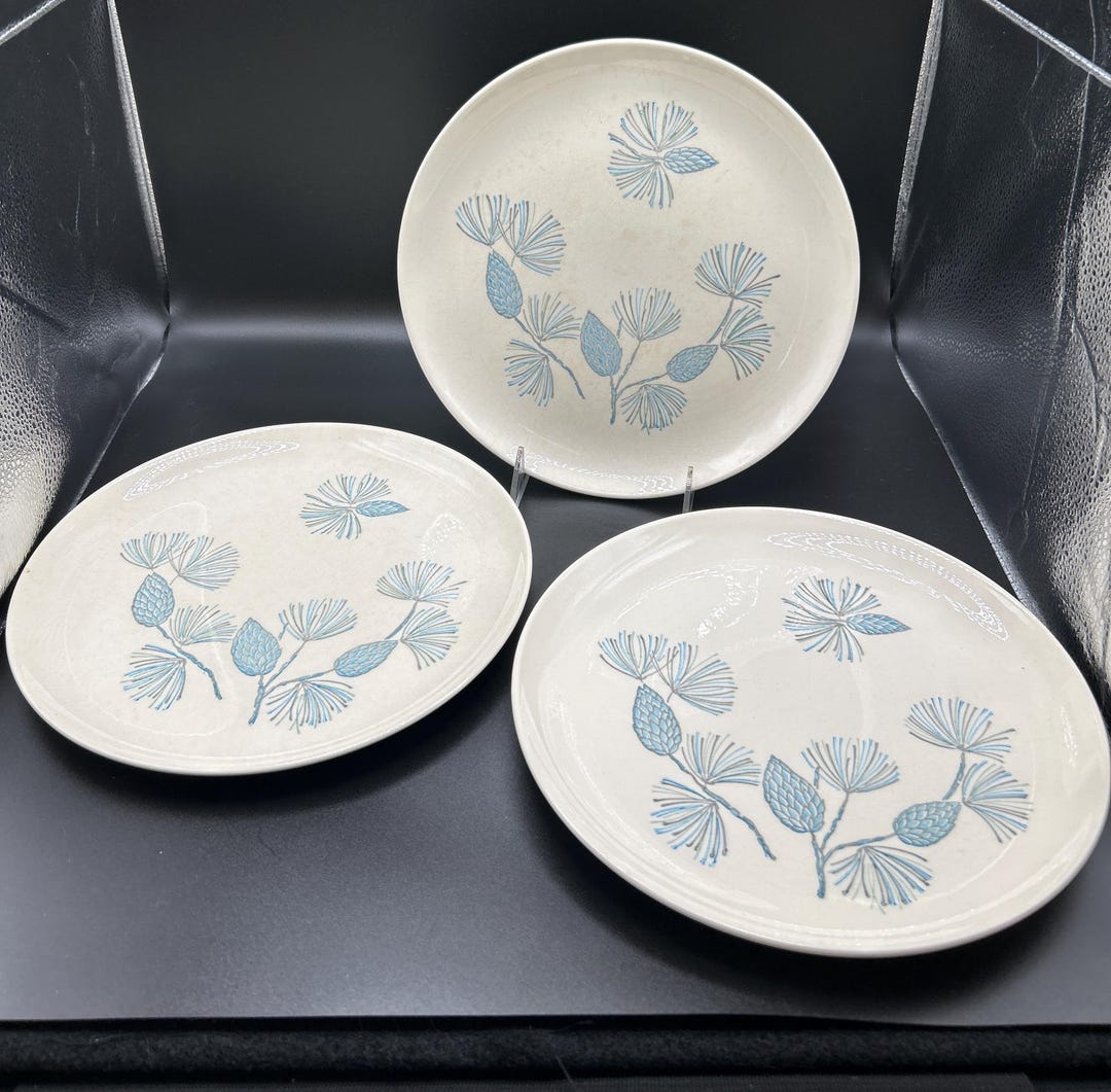 3 Marcrest Blue Spruce 9.5” Dinner Plates - Etsy