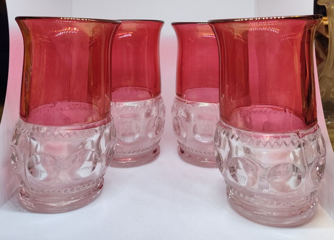 4 Kings Crown Water Tumblers, Ruby Stain - Etsy