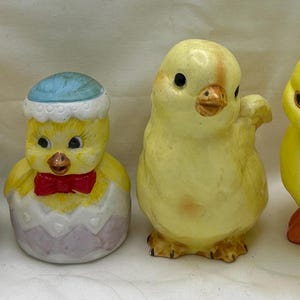 6 Easter Duck Chick Ceramic Figures - Etsy