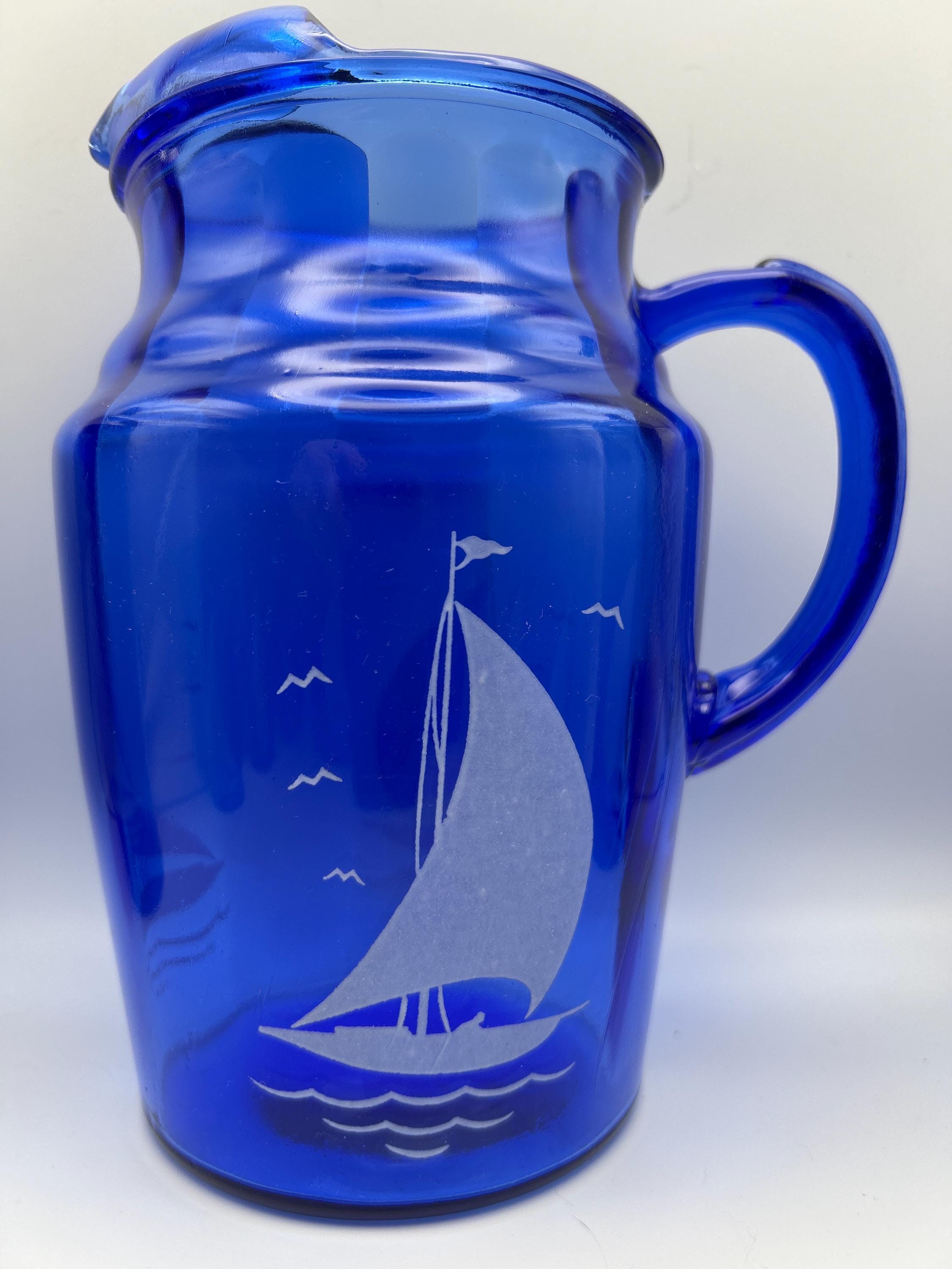 Cobalt Blue Sailboat Aka Ships Glassware - Etsy