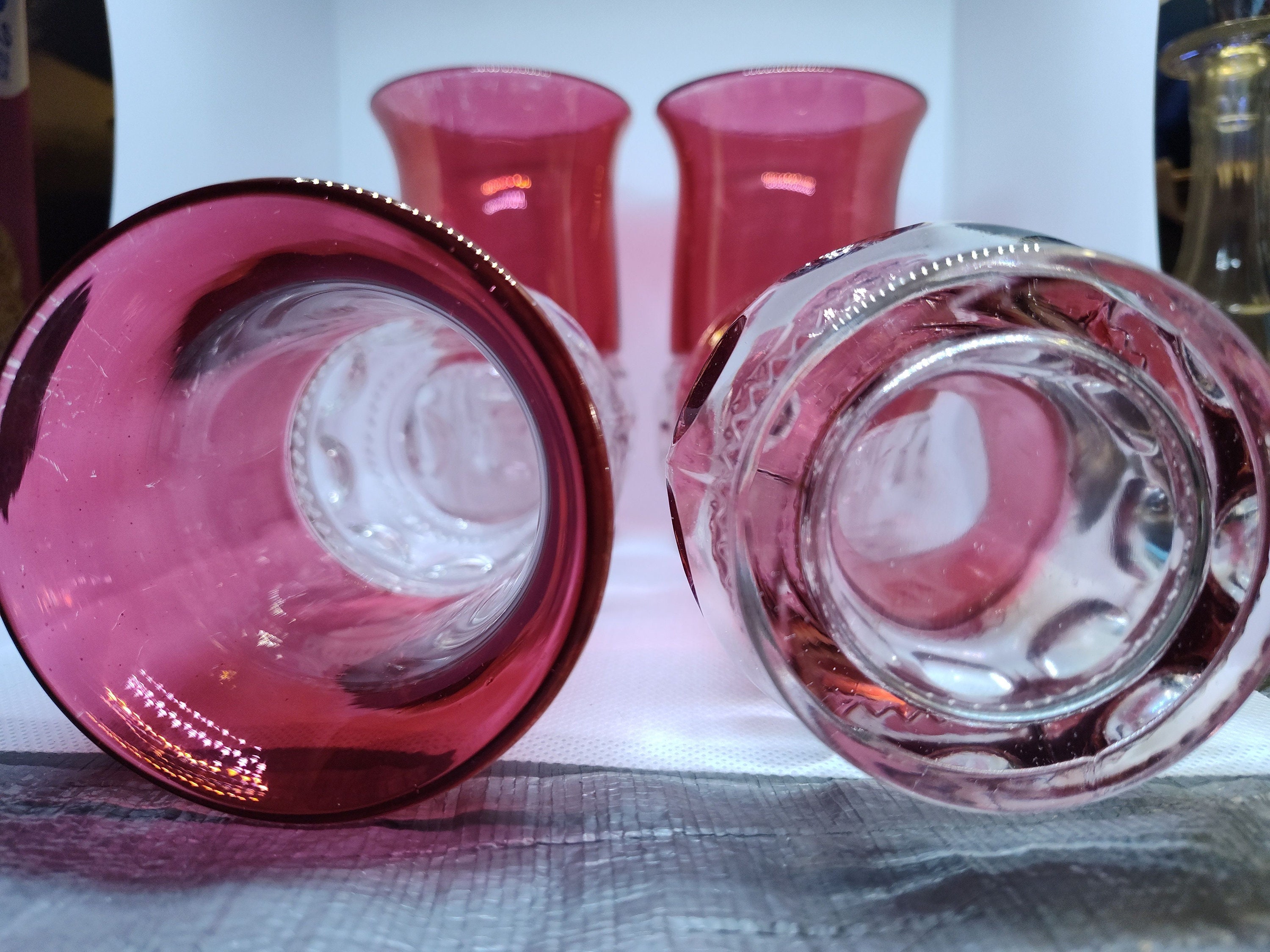 4 Kings Crown Water Tumblers, Ruby Stain - Etsy