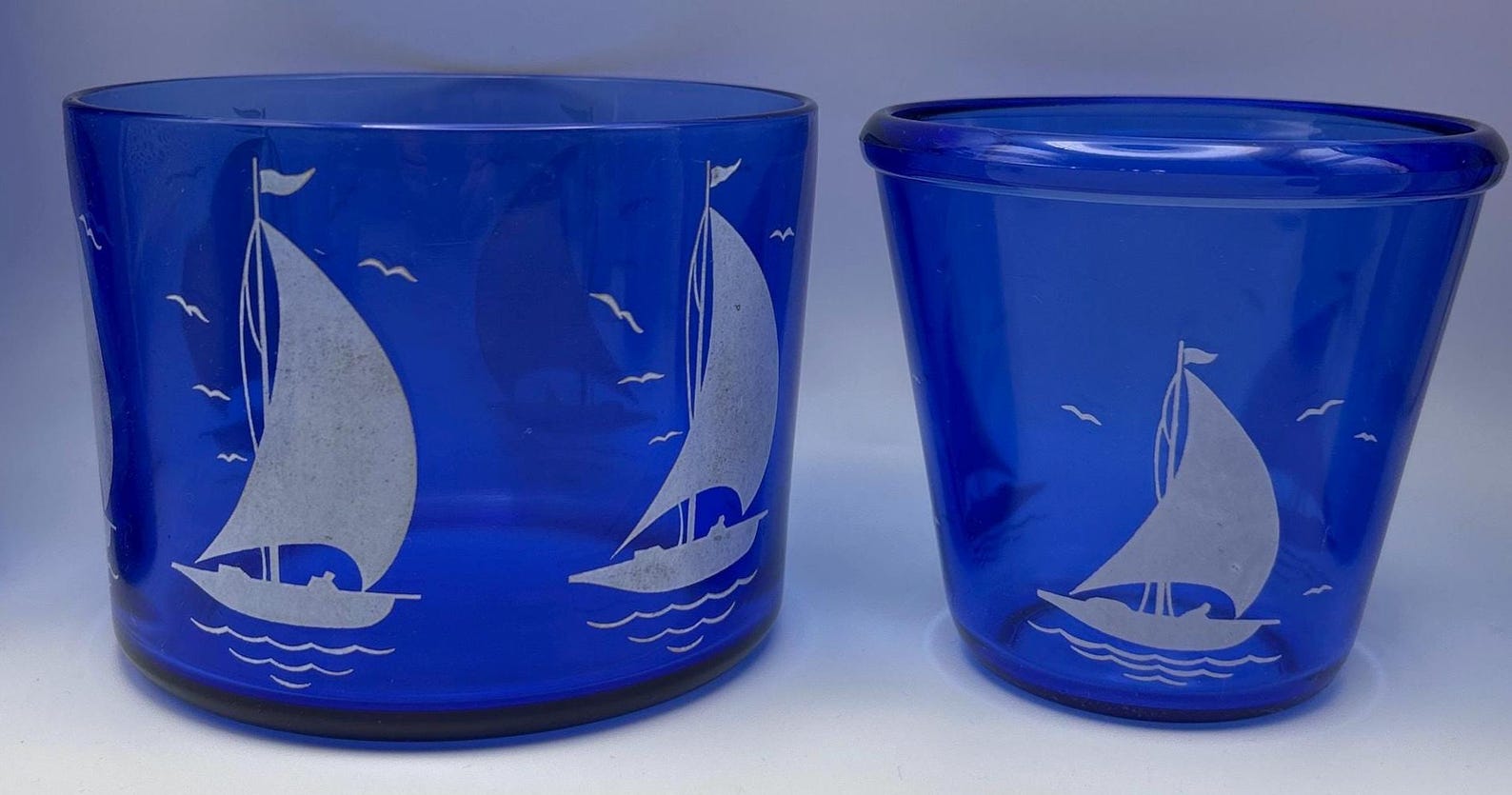 Cobalt Blue Sailboat Aka Ships Glassware - Etsy