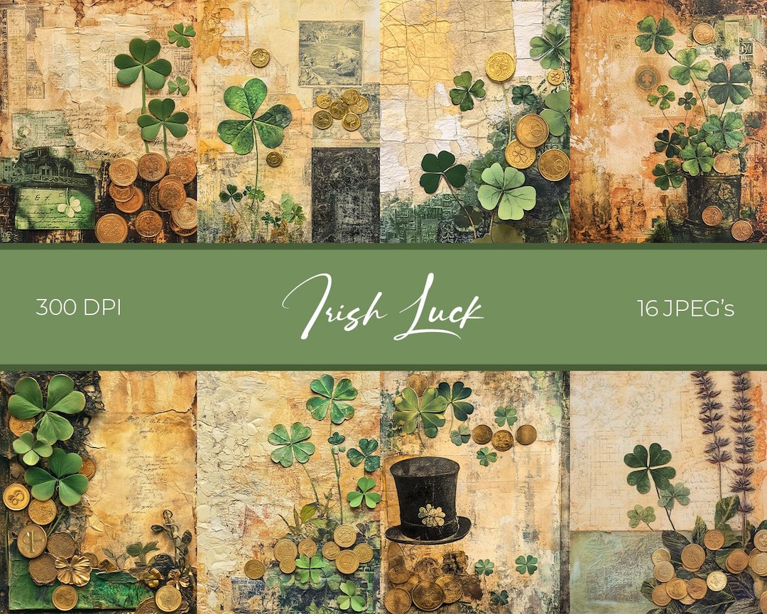 Irish Luck Scrapbook Pages Digital Paper Pack – Backgrounds for ...