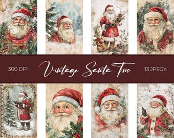 Vintage Christmas Digital Paper Pack Holiday Backgrounds for ...