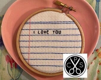 Love Note Cross Stitch Pattern Music Cross Stitch, Valentine's Day X ...