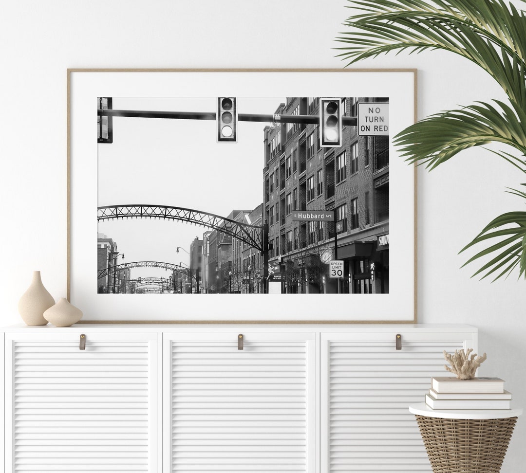 Columbus Ohio Photography, Short North Art Print Vintage Black and ...