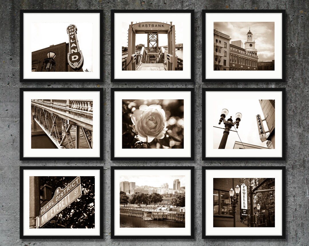 Portland Photography, SALE, Portland Print Set Gallery Wall City Wall ...
