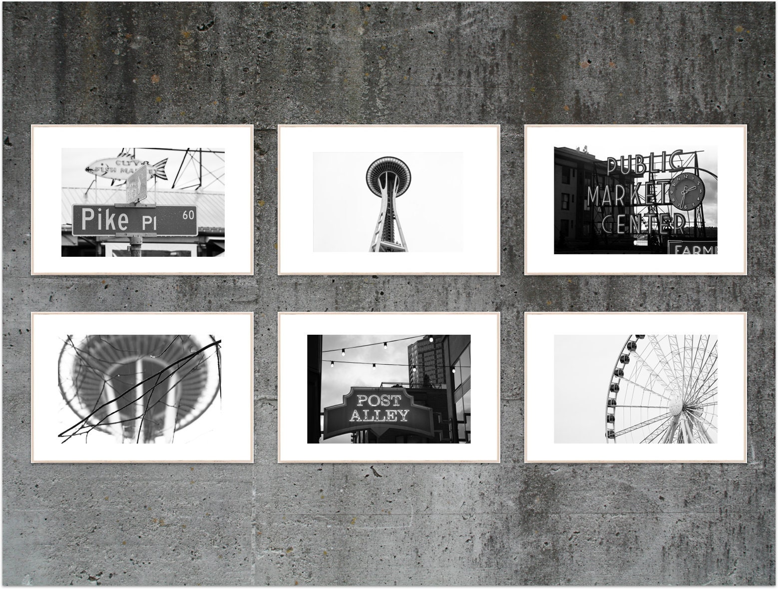 Seattle Photography, Seattle Print Set, City Wall Art, City Prints Pike ...