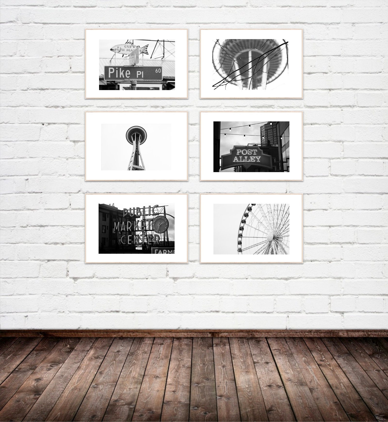 Seattle Photography, Seattle Print Set, City Wall Art, City Prints Pike ...