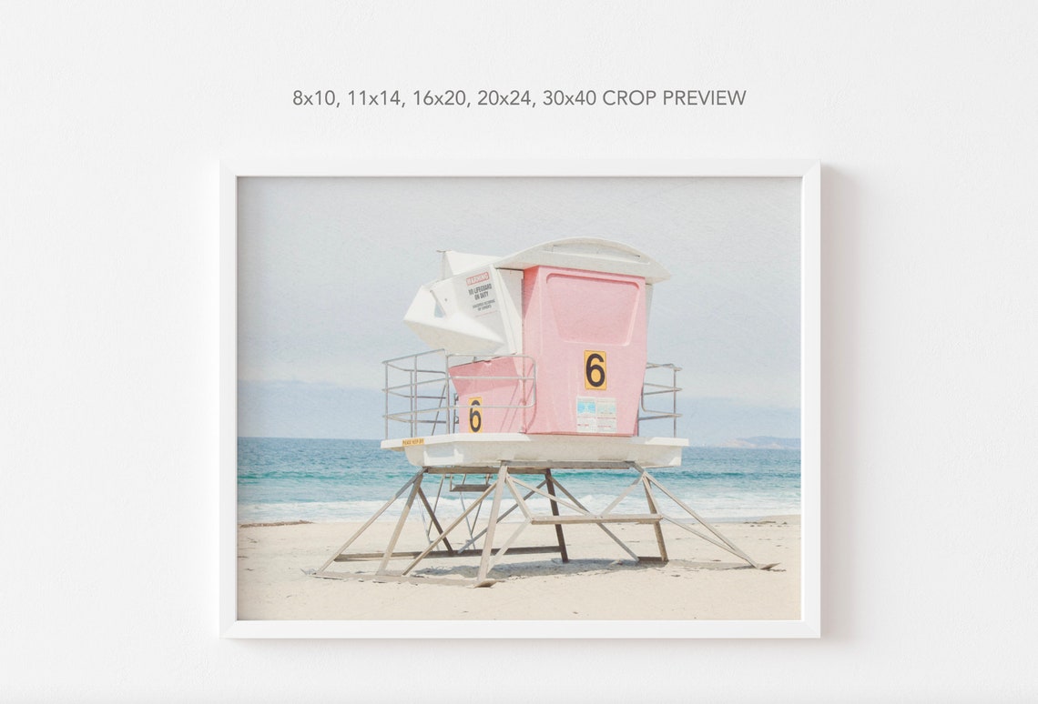 Pink Lifeguard Tower Art Print San Diego Beach Photography - Etsy