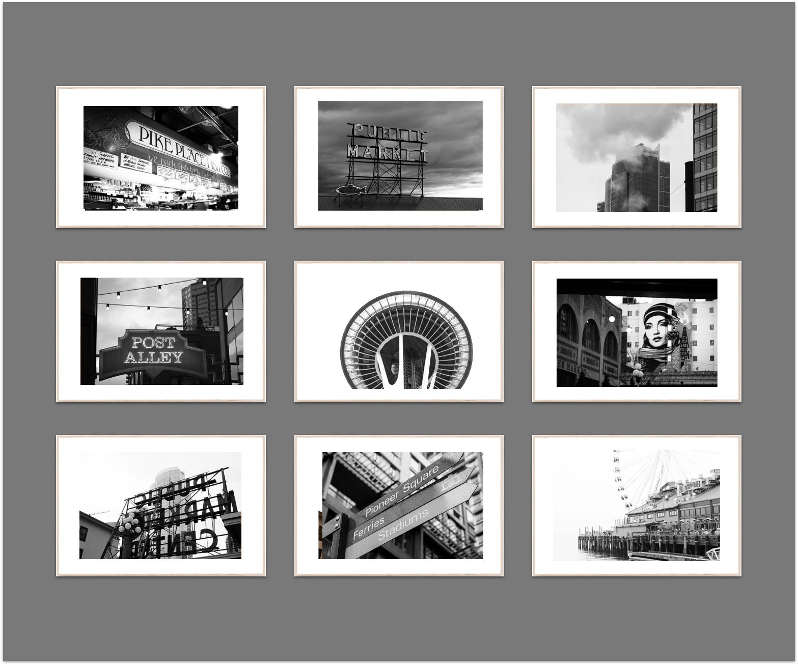 Seattle Photography, SALE, Seattle Print Set Gallery Wall City Wall Art ...