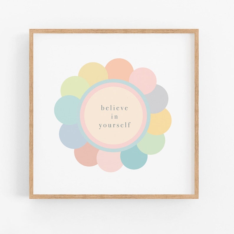Believe in Yourself Poster PRINTABLE Art | Modern Positive Affirmations ...