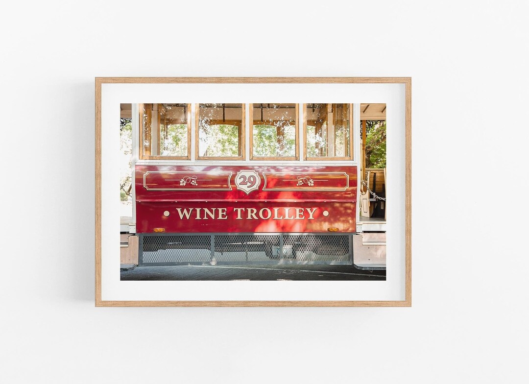 Wine Trolley Photography Print, Framed Napa Vineyard Art California ...