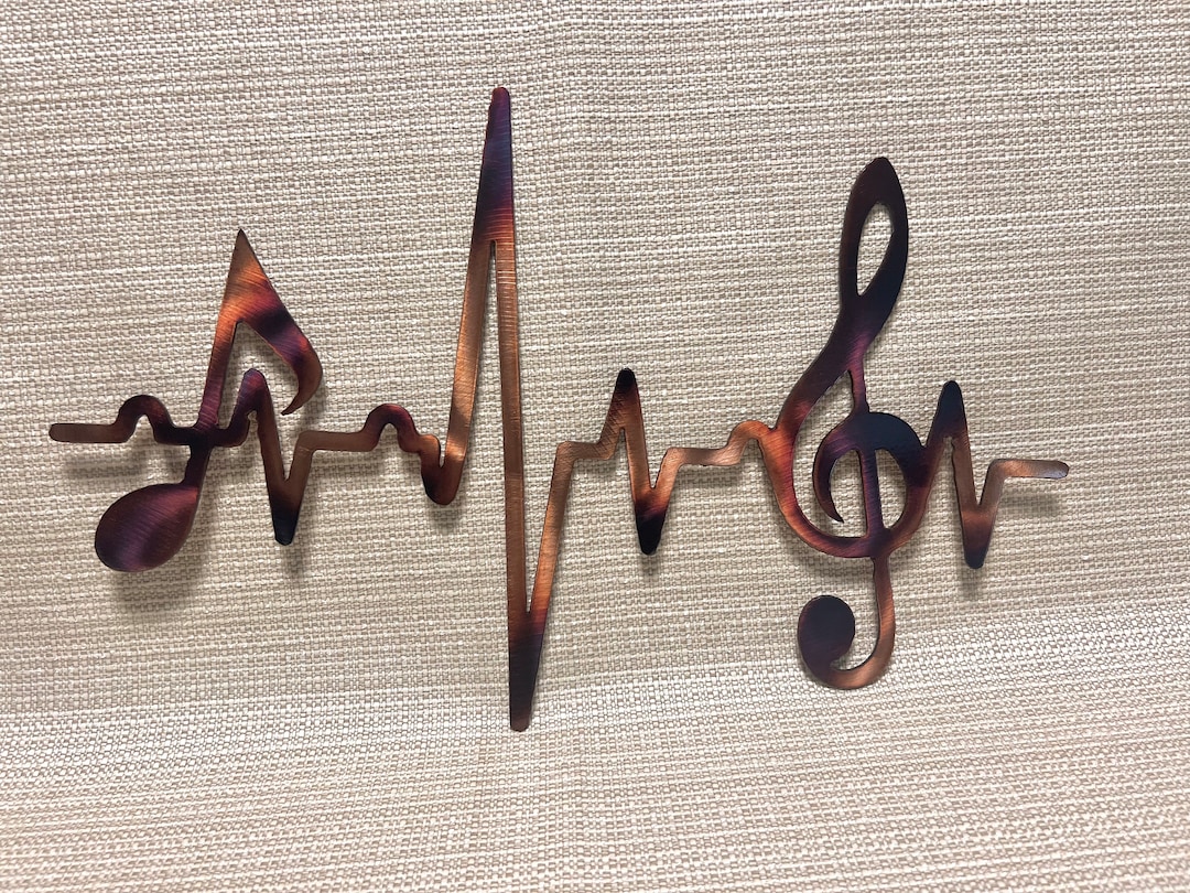 EKG Line Music Notes Treble Clef Heartbeat Sinus Rhythm Indoor Outdoor ...