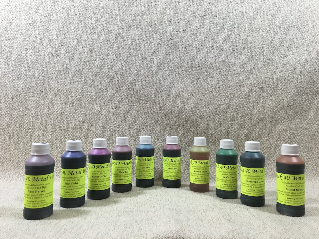 Alcohol Craft Dyes for Metal Art, Scrapbooking, Glass, & Jewelry - 4oz ...