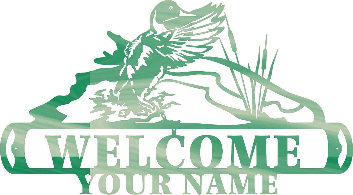 Duck Landing on Water Welcome Sign Indoor or Outdoor Metal | Etsy