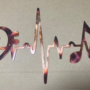 EKG Line Music Notes Bass Clef Heartbeat Sinus Rhythm Indoor or Outdoor ...