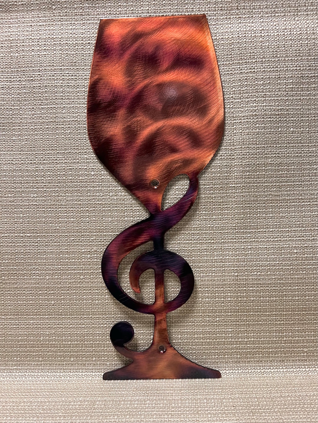Wine Glass With Treble Clef Metal Wall Art Kitchen and Bar Decor - Etsy