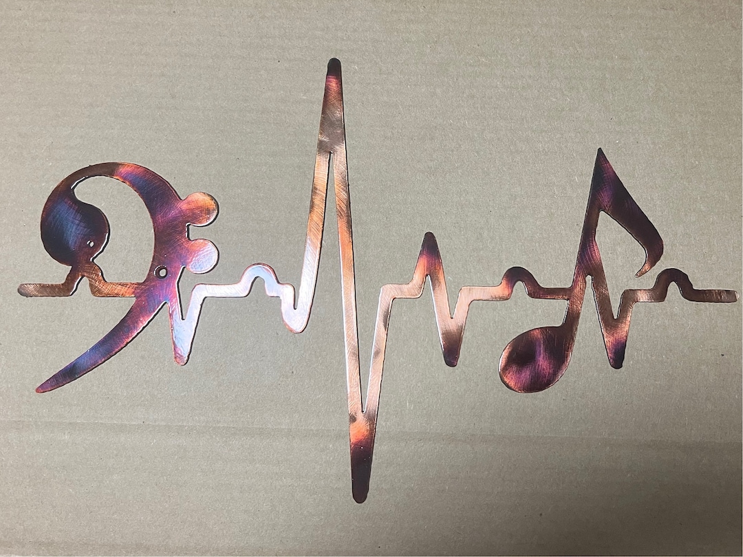 EKG Line Music Notes Bass Clef Heartbeat Sinus Rhythm Indoor or Outdoor ...