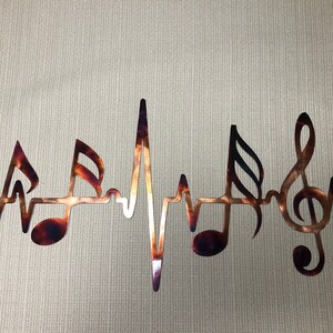 36” EKG Line Music Notes & Treble Clef Heartbeat Sinus Rhythm Indoor or ...