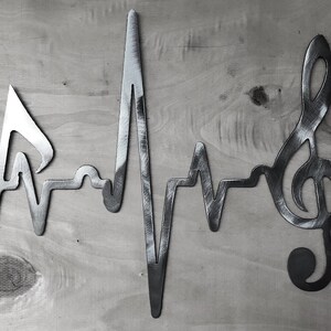 EKG Line Heartbeat Music Notes Treble Clef Unfinished Indoor or Outdoor ...