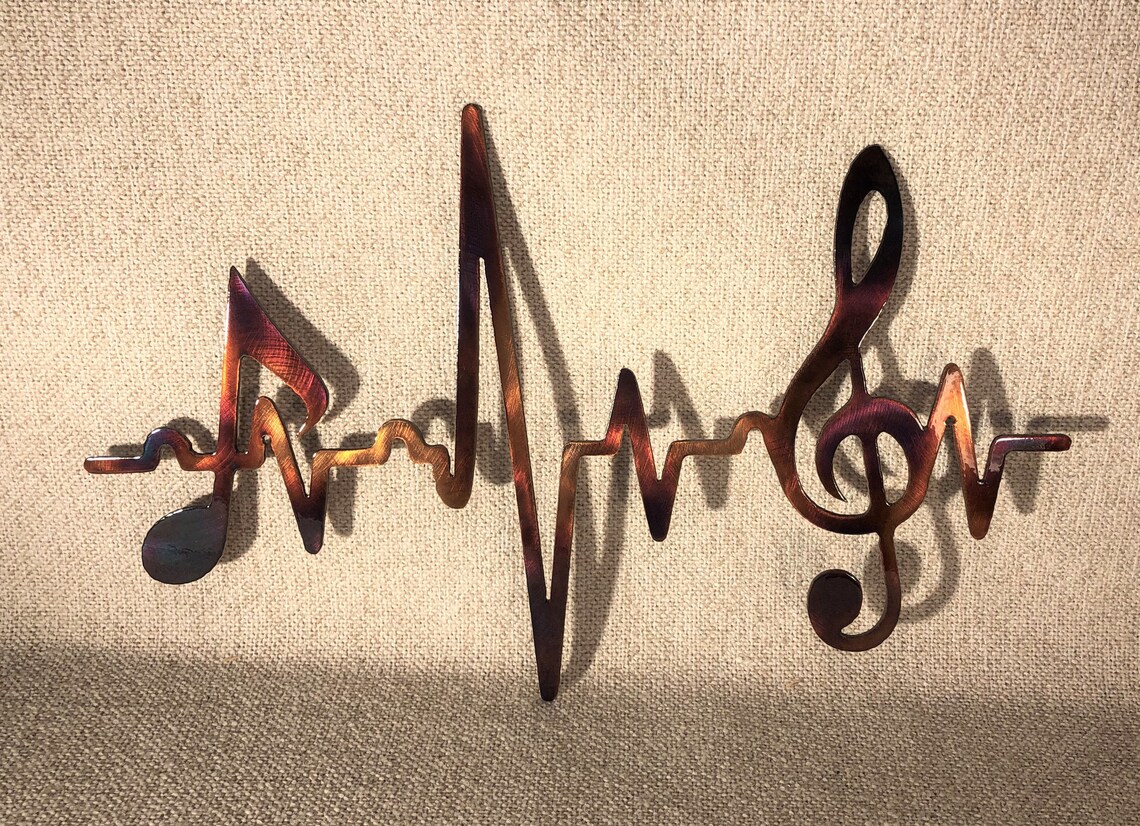 EKG Line Music Notes Treble Clef Heartbeat Sinus Rhythm Indoor | Etsy