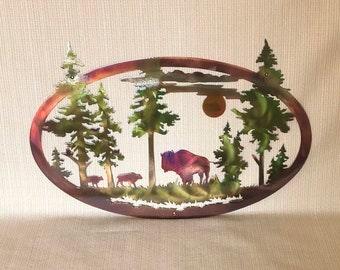 Metal Bison Wall Art - Etsy