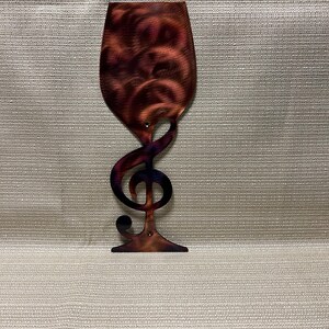Wine Glass With Treble Clef Metal Wall Art Kitchen and Bar Decor - Etsy