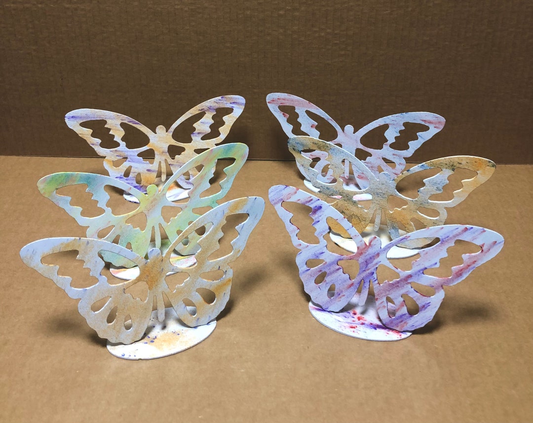 Butterfly on Stand Metal Wall Art Indoor Outdoor in Assorted Colors - Etsy